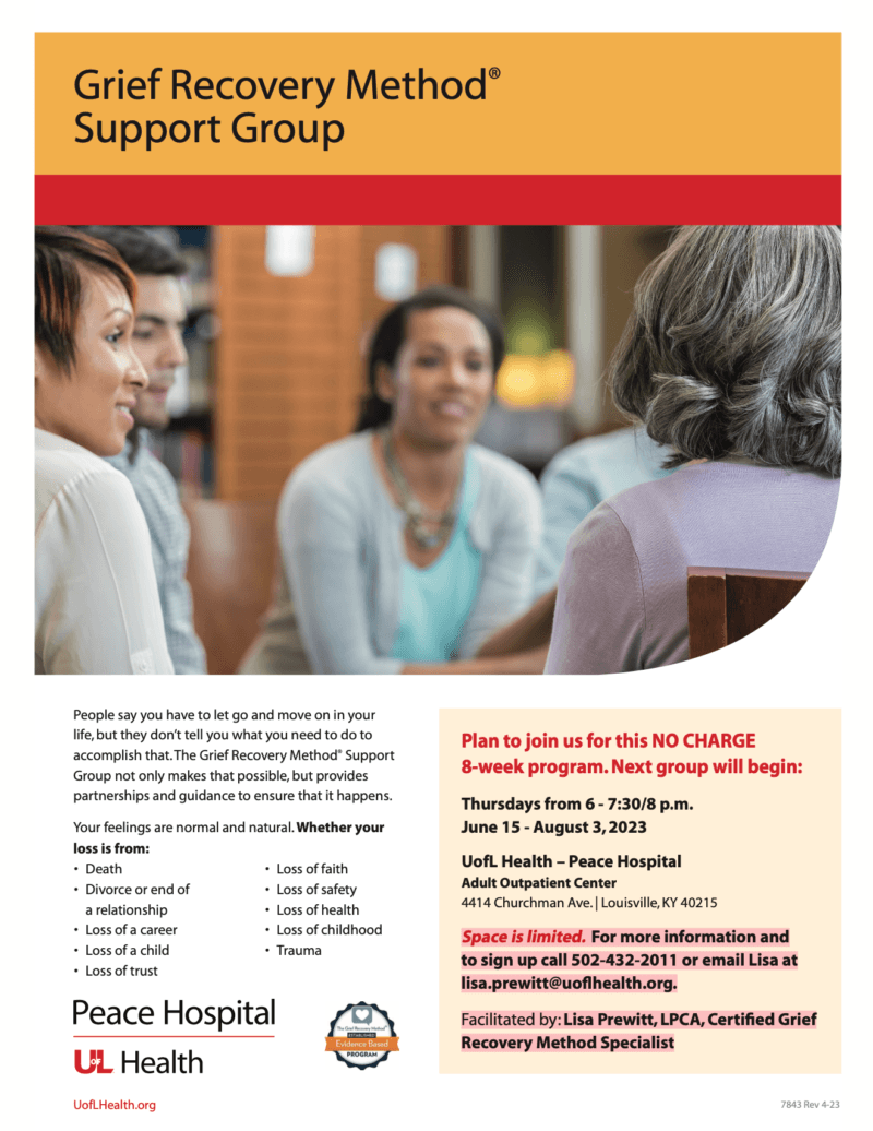Grief Recovery Method® Support Group | Louisville KY | UofL Health